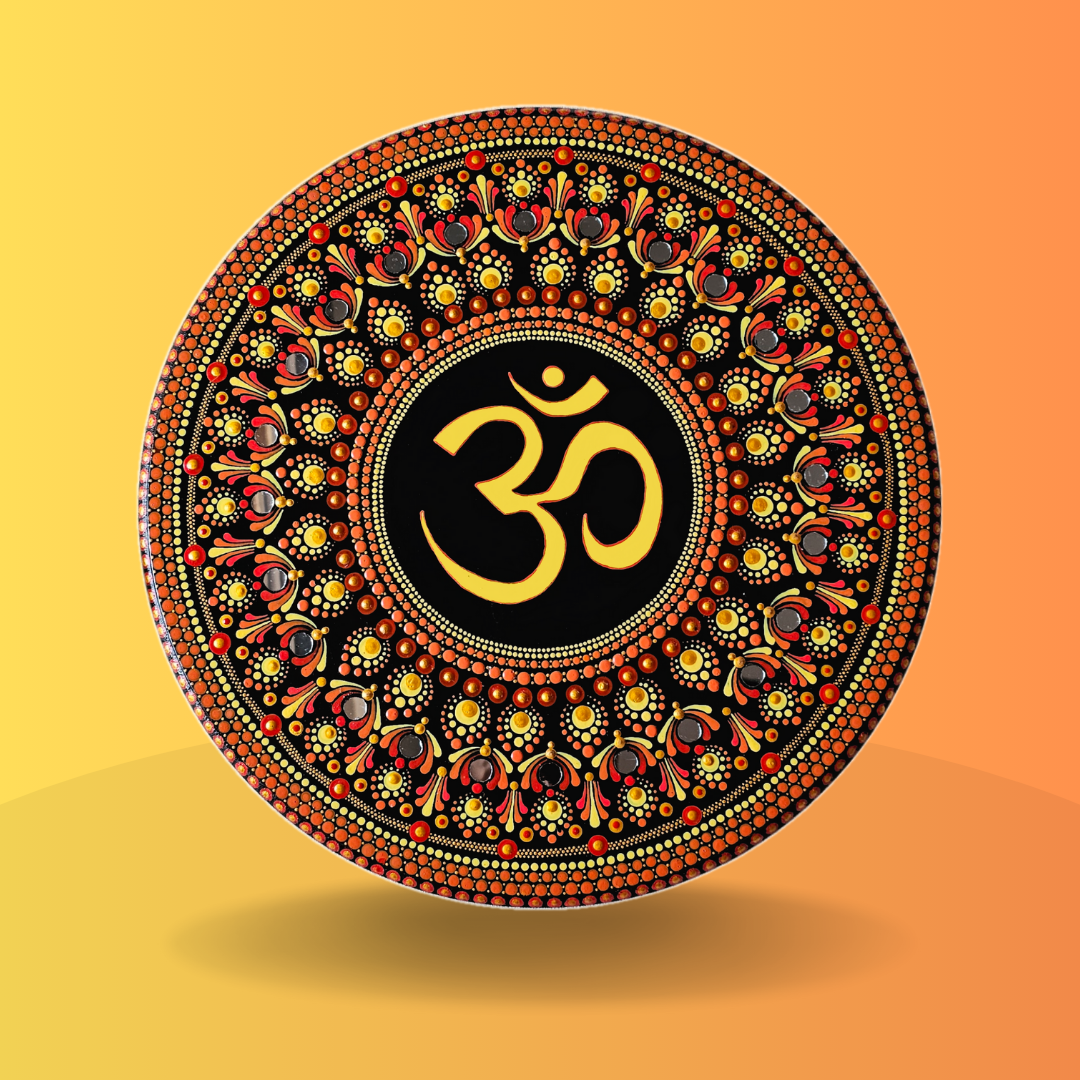 ॐ - Hand-Painted Om Mandala Wooden Wall Art for Peace and Serenity ...